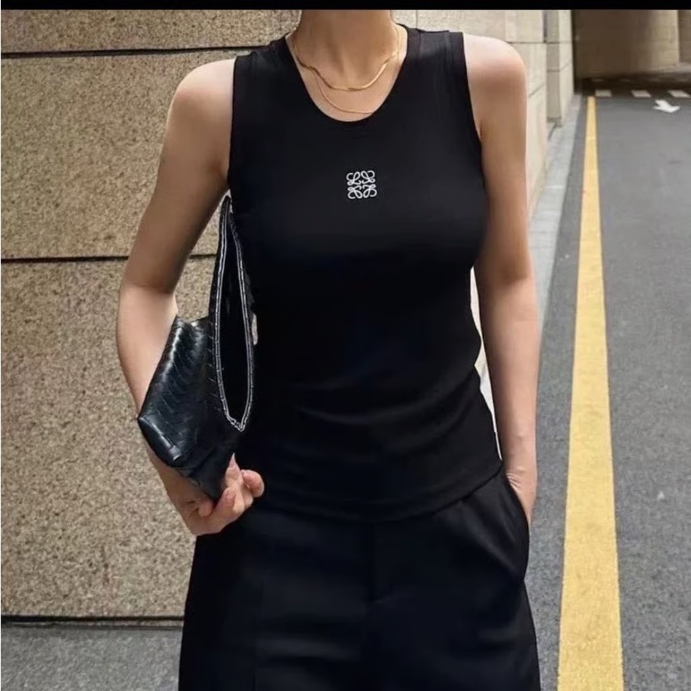 Loewe | Tops | Loewe Anagram Ribknit Cotton Tank | Poshmark